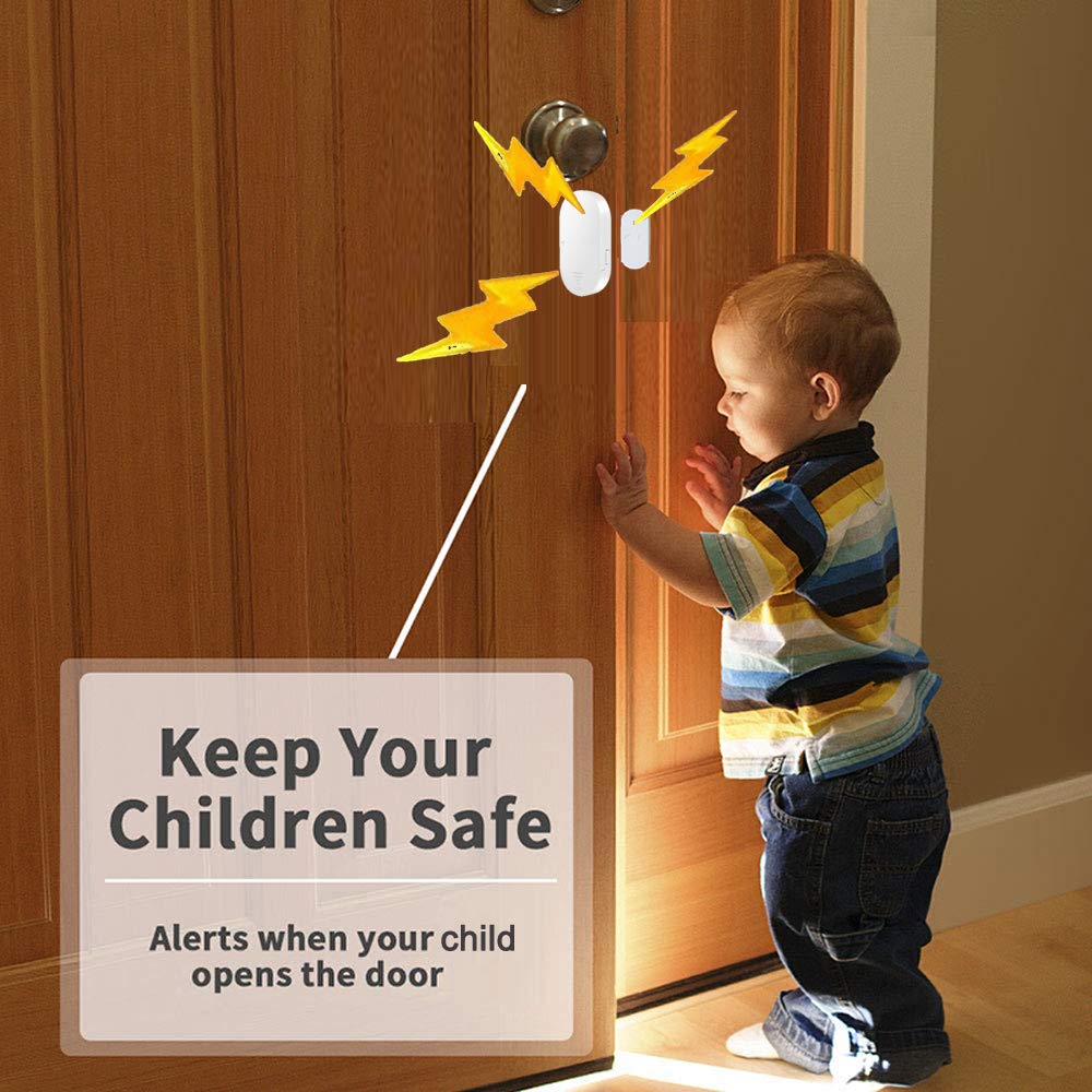 Evernary Door Window Alarm, Wireless Pool Door Alarm for Home Kids Saftey with 120dB Loud 4 Working Modes, Magnetic Sensor for Garage Business Apartment Office (7Pack)