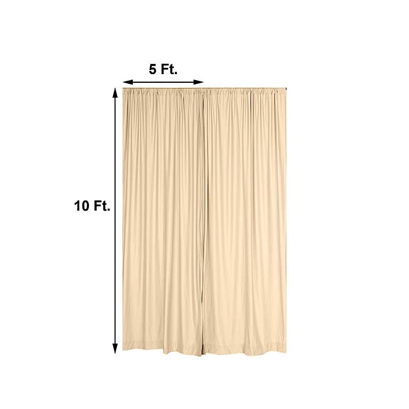 BalsaCircle 10 ft x 10 ft Champagne Polyester Photography Backdrop Drapes Curtains Panels - Wedding Decorations Home Party Reception Supplies