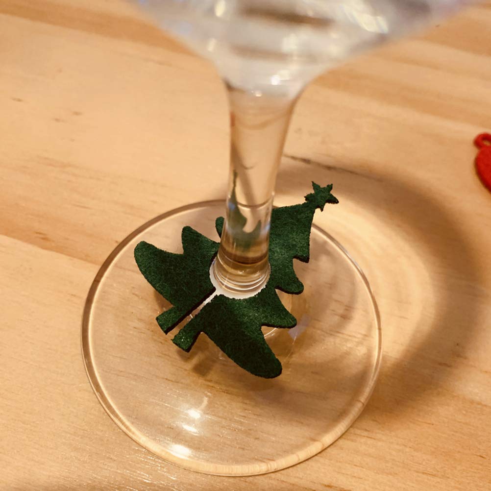 Amosfun 9pcs A Set Christmas Wine Glass Marker Creative Design Drinking Cup Identifier Party Cup Sign Festival Decors Christmas Supplies