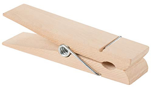 Jumbo Wooden Clothespins for Crafts (6 x 1.38 x 1.2 in, 8-Pack)