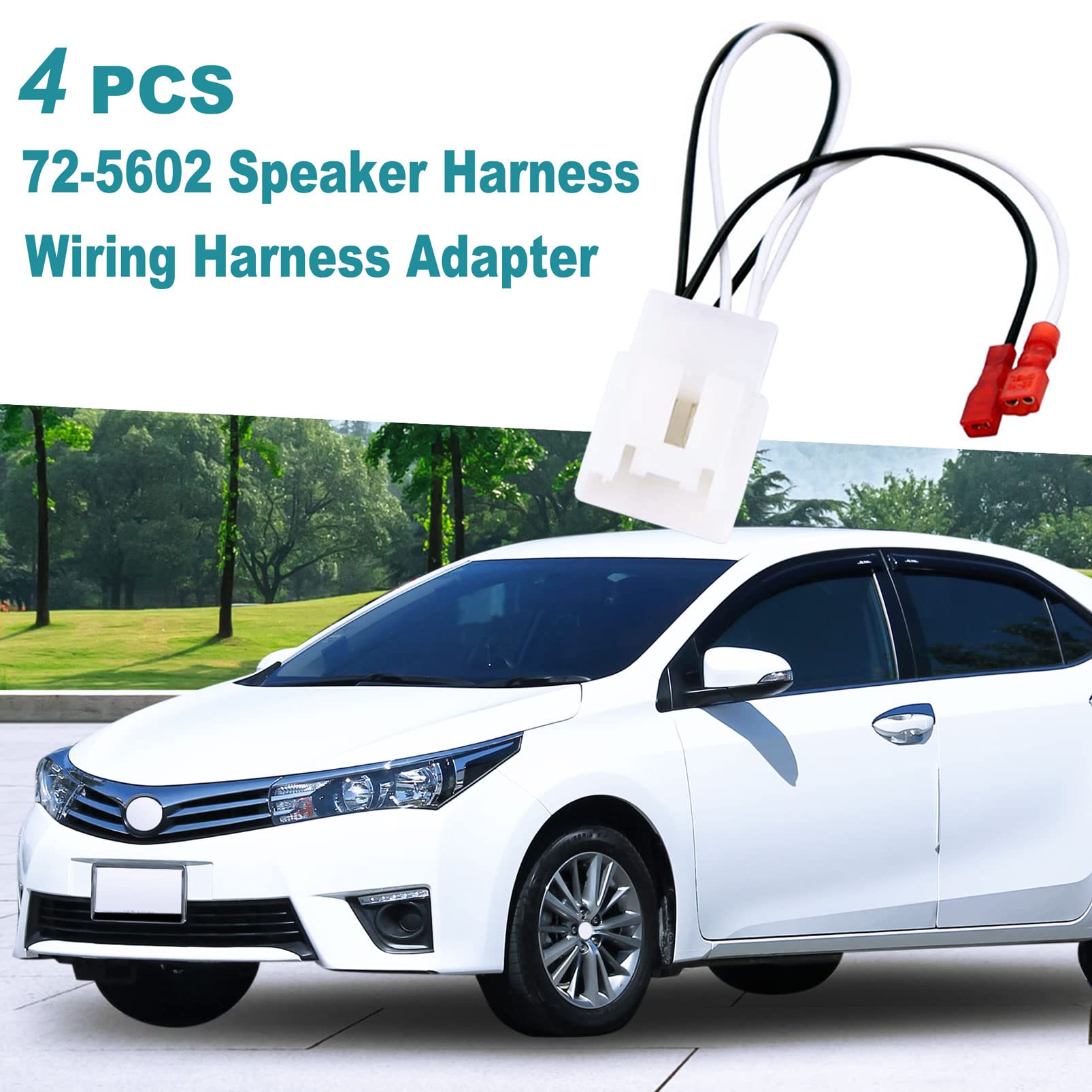 72-5602 Car Replacement Door Speaker Wiring Harness Plug Connector for 2011-2021 Ford F-150 Fusion Escape Focus Bronco Mustang Mondeo MK4 Mazda 2 3 6 CX5 Cable Plug Speakers Harness (Pack of 4)