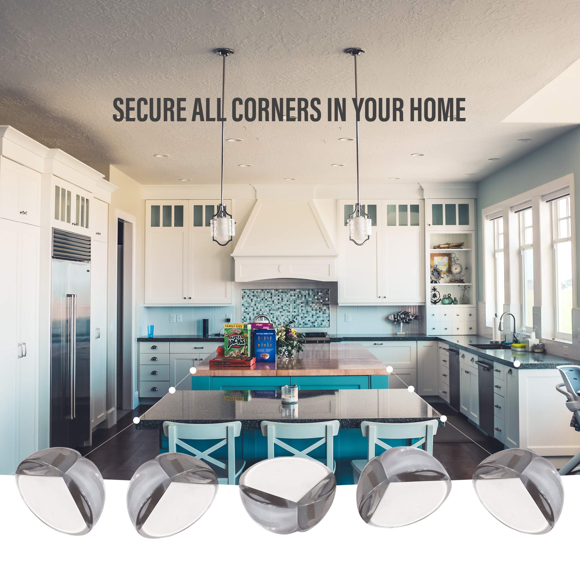 Corner Guards (24 Pack) Ultra Clear Table Corner Protector - Long Lasting Pre-Applied Adhesive - Furniture & Edge Bumpers, Child Safety - Jool Baby