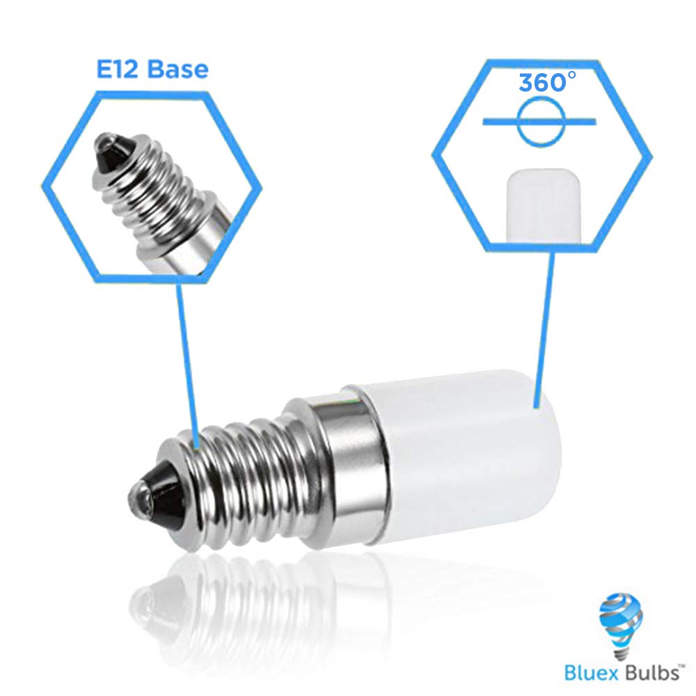6 Pack BlueX LED c7 s6 1.5w Night Light Bulbs, Day White 5000K 15 Watt Equivalent, Mini LED Bulb Candelabra E12 Base – LED for Bedroom Porch Use Salt Light BulbLamp