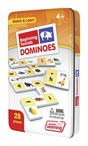 Junior Learning Beginning Sound Dominoes Educational Action Games, Multi (JL492) for 48 months to 96 months
