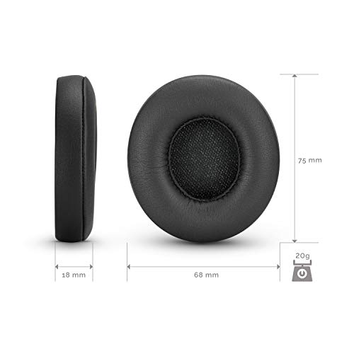 Brainwavz Earpads for Beats Solo 2 & 3 Headphones, Upgraded Replacement Pads with Memory Foam & Leather, Easy to Install, Black