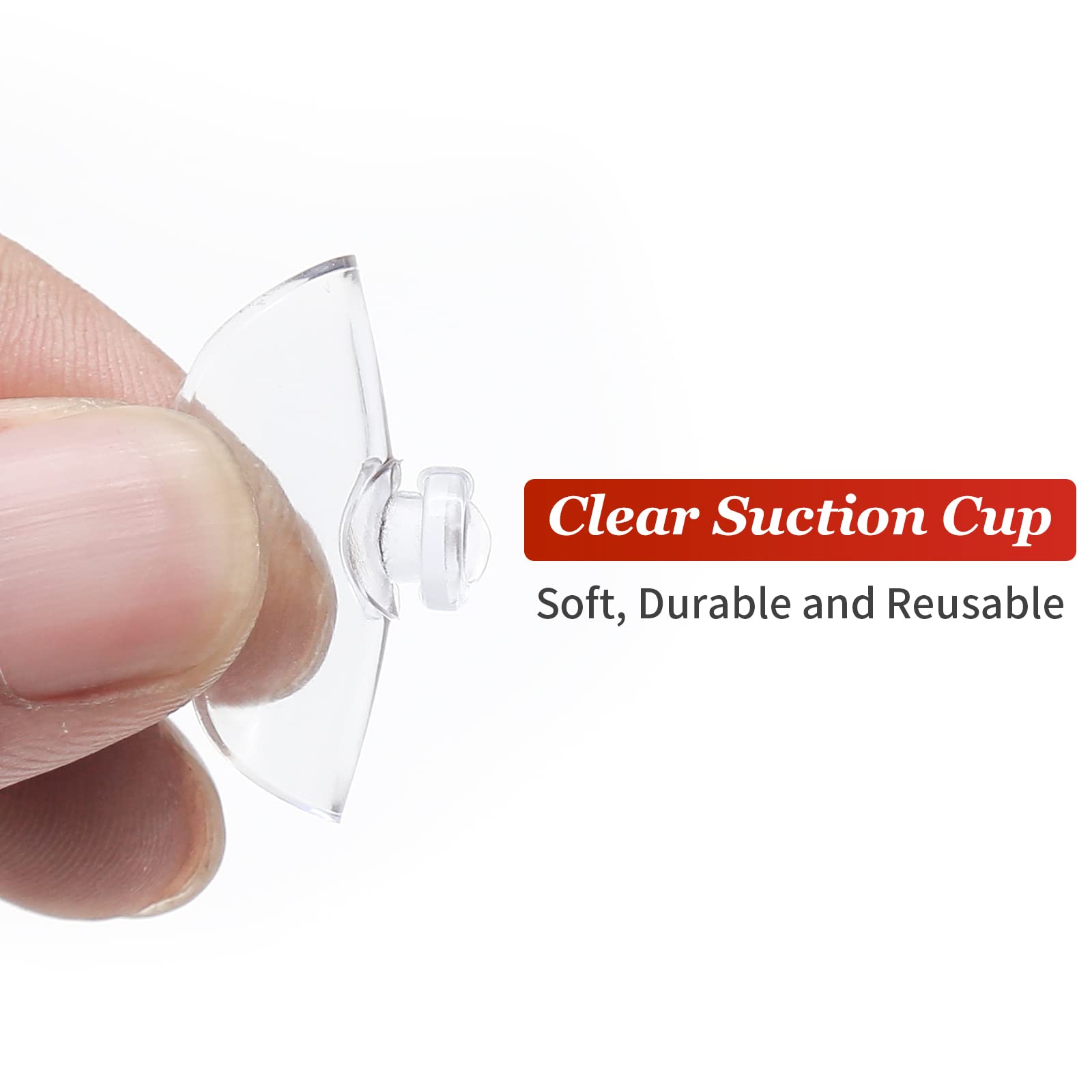 Litoexpe 10 Pieces Clear Suction Cups Without Hooks Without Holes, Small Professional Strength Sucker Pads for Home Decoration and Organization, 1.2 Inch