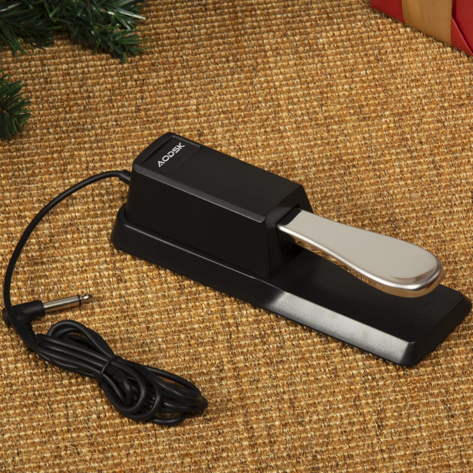 Aodsk Piano Sustain Pedal,Keyboard Sustain Pedal for Digital Piano With Polarity Switch and Anti-Slip Rubber Bottom For MIDI Keyboards,Digital Pianos,1/4'' (6.35mm) Input Plug