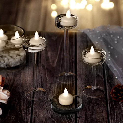 AGPTEK 12 PCS Waterproof Tea Lights, Battery Operated Flameless Floating Candles for Wedding Party Decoration - Warm White
