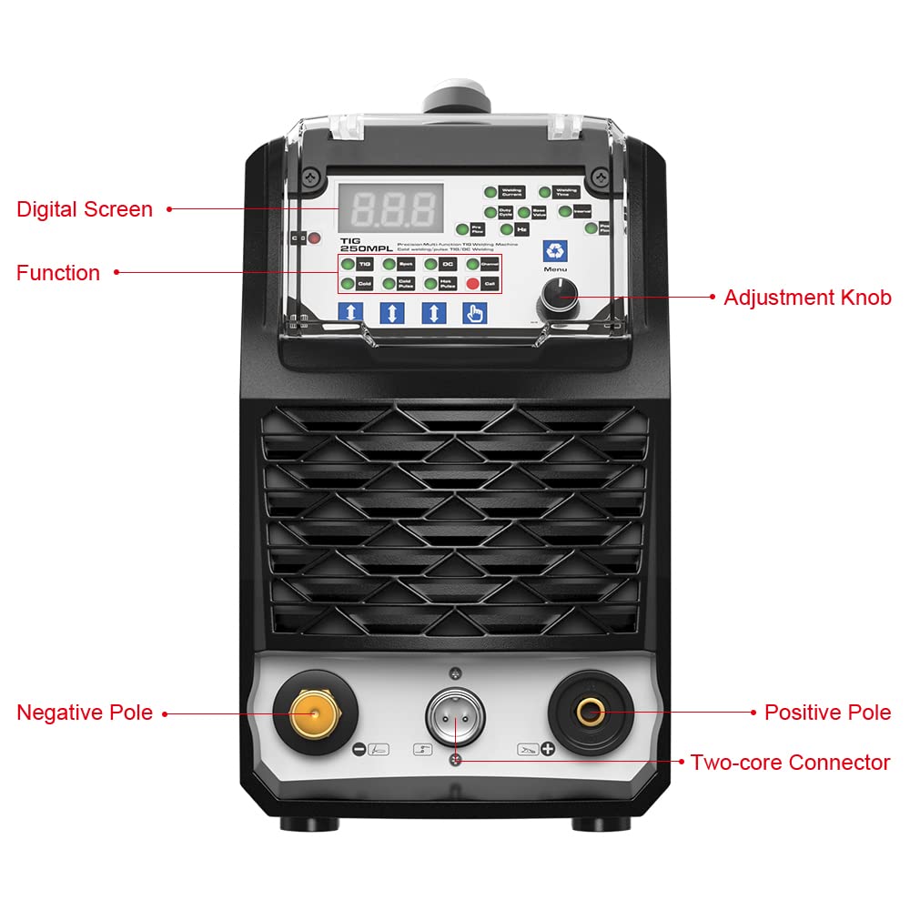 ANDELI TIG Welder MOS Tube Multifunctional Cold Welding Machine with Hot/Cold/TIG Pulse Cold TIG Welding Machine （110/220V） TIG-250MPL