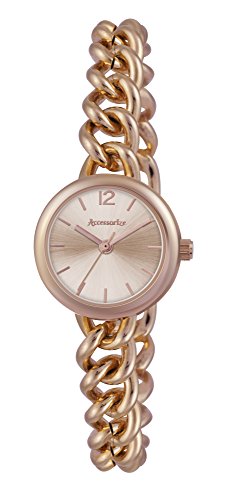 Accessorize Women's Quartz Watch with Rose Gold Dial Analogue Display and Rose Gold Bracelet AZ4018