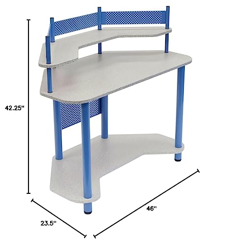 Calico Designs Study Corner Desk, Blue 46"W x 23.5"D x 42.25"H