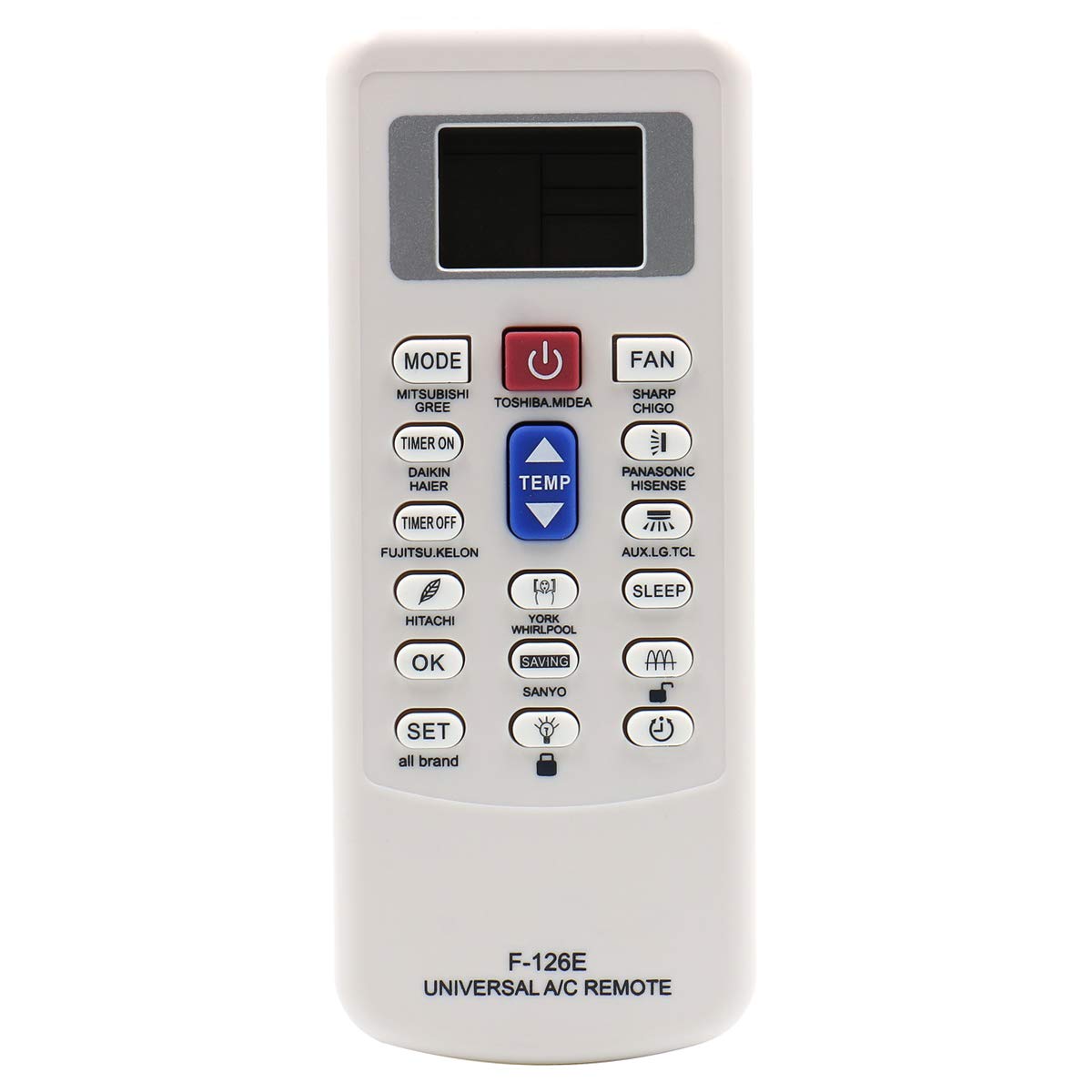Baomain Plastic Shell Universal LCD Display Air Conditioner A/C Remote Control