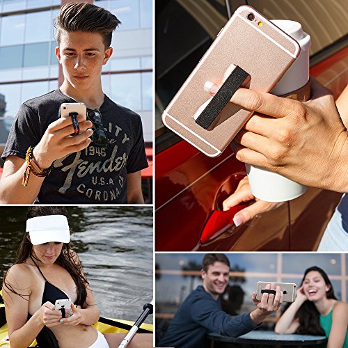 LOVEHANDLE Universal Phone Grip for Most Smartphones, Mini Tablets and Cases, Frenzy Design Colored Elastic Strap with Black Base, LH-01-Frenzy