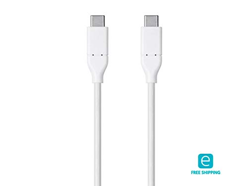 Monoprice USB & Lightning Cable - 0.5 Meter - White | 2.0 USB-C to USB-C 3A 480 Mbps - Select Series