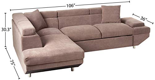 HOMES: Inside + Out Dentas Sectional with Pull Out Sleeper Chaise