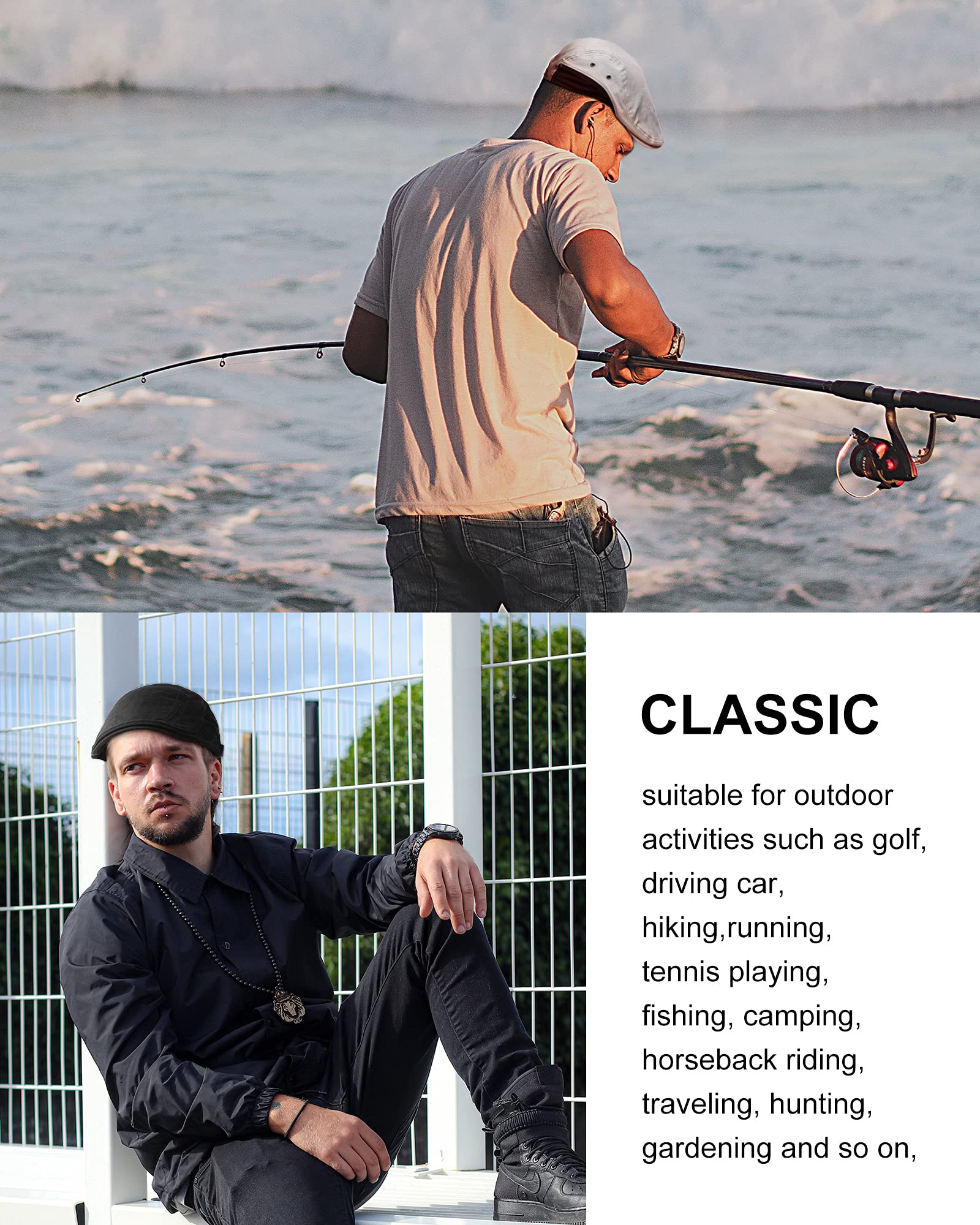 4 Pieces Newsboy Hats for Men Summer Cabbie Cap Newsboy Flat CapIvy Cap Newsboy Hunting Hat for Men (Classic Style) Multicolor