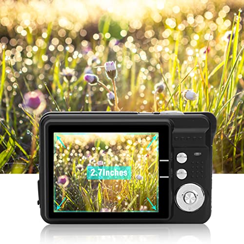 8X Zoom Digital Camera, Portable Camera with 2.7 Inch TFT LCD Screen and Built-in Microphone, 1280x720 High Definition Video Camera, Auto Focus, Support SD Card(Black)