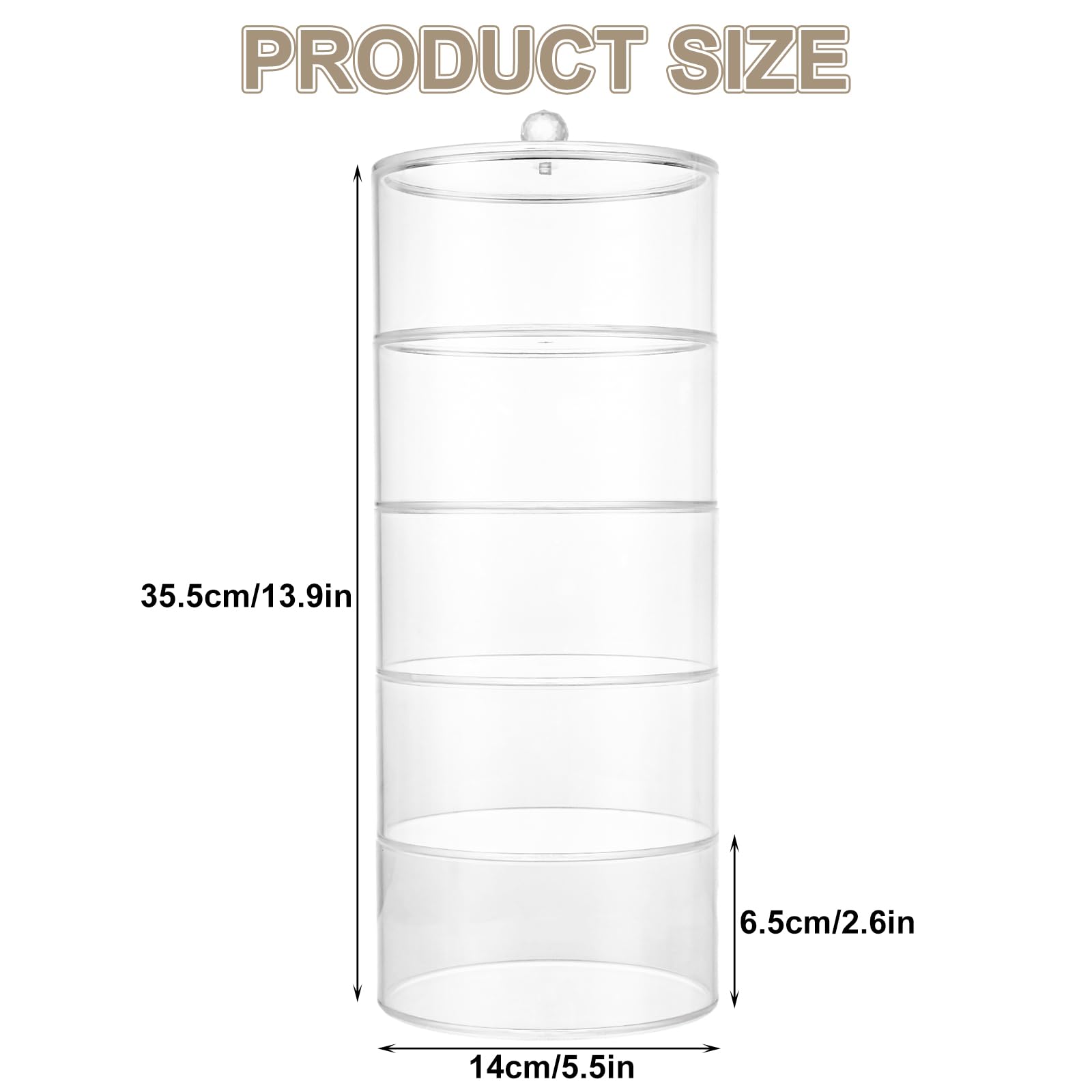 ABuff Acrylic Belt Organizer for Closet, 5 Layers Belt Display Case Transparent Storage Holder for Belt, Watches, Jewelry, Bracelets, Makeup and Other Accessories