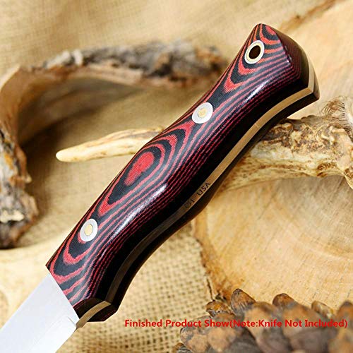 Aibote Micarta Knife Handle Material Slabs Knives Custom DIY Tool for Knife Making Blanks Blades (1pc(Black Red), 160X50X10MM)