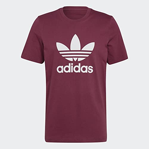 adidas Originals Men's Adicolor Trefoil Tee, Victory Crimson/White, X-Small
