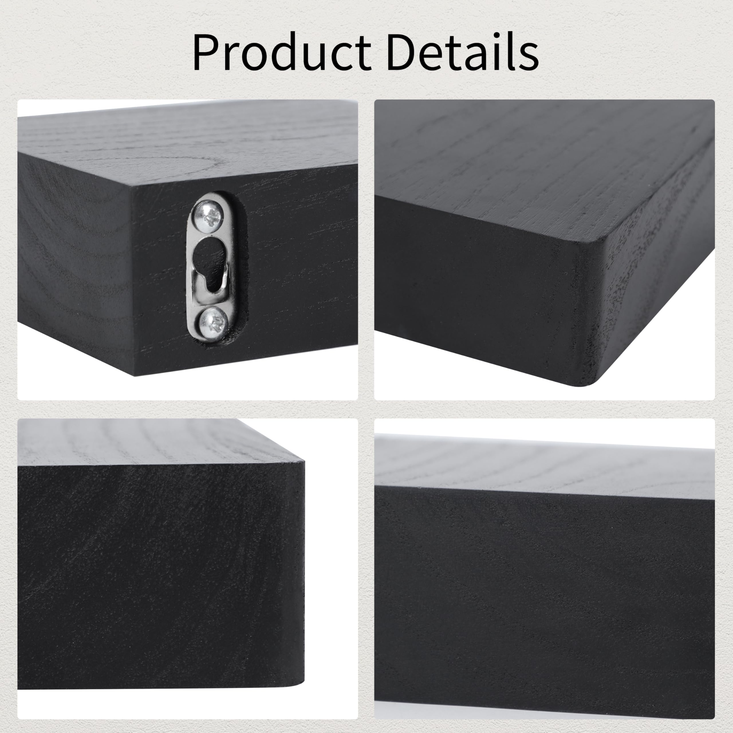 NIUBEST Small Floating Shelf for Wall,5 Inch Mini Wall Shelf,Display Plant Collectibles for Kitchen Bathroom Bedroom Living Room(Black)