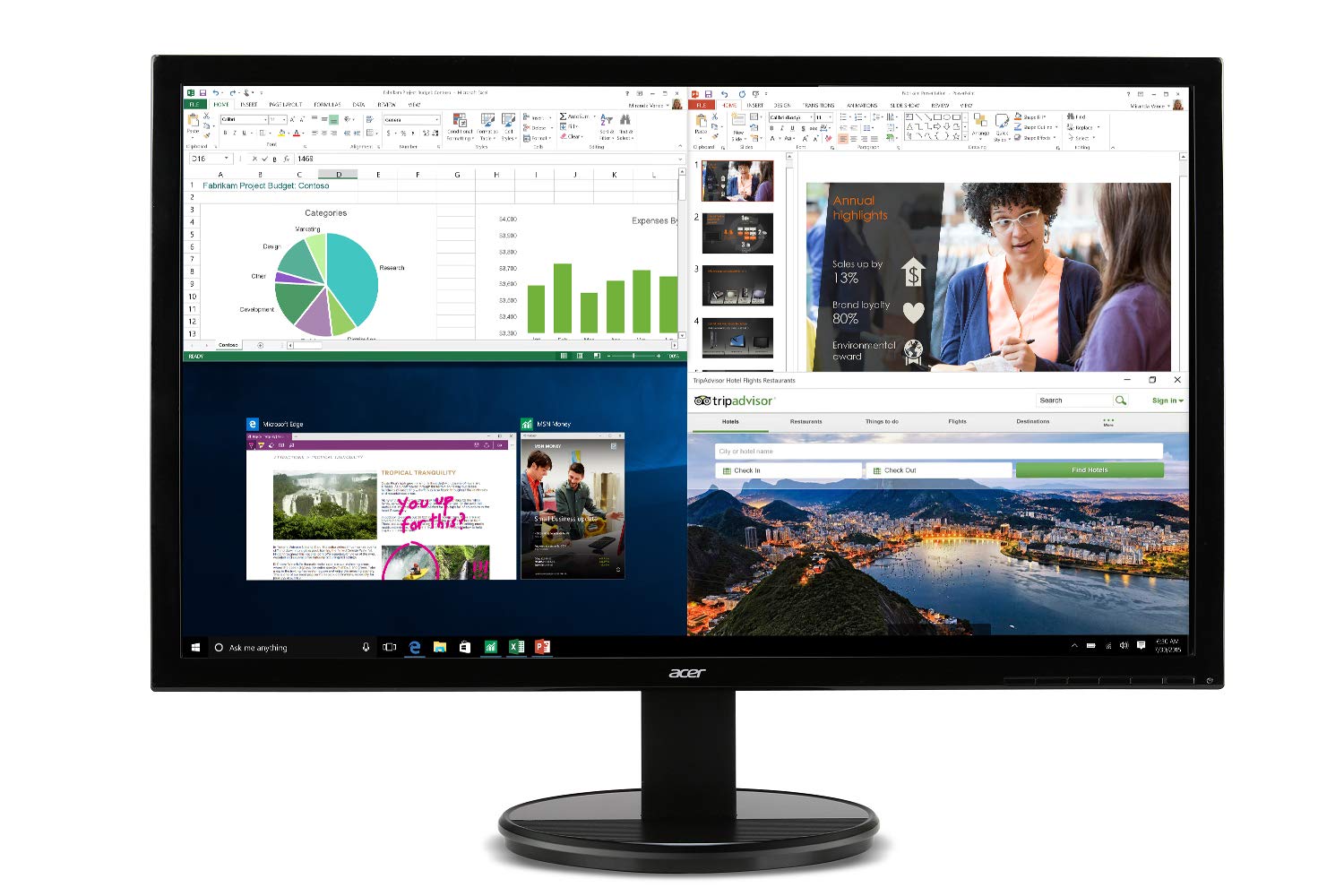 Acer K202HQL Abi 19.5" HD Monitor (HDMI & VGA Port), Black, 19.5 Inch Wireless Optical Mouse