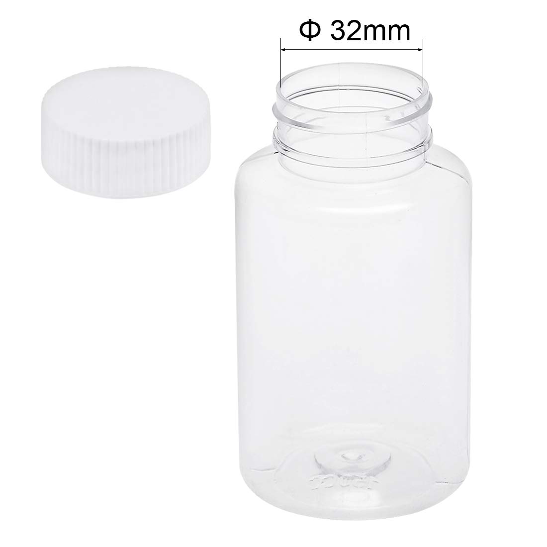 uxcell 5 oz/150ml Plastic Lab Chemical Reagent Bottle Wide Mouth Liquid/Solid Storage Container Clear Bottles w Tamper Evident Caps 20pcs