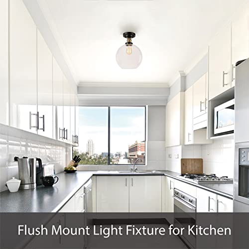 Aspen Creative Satin Nickel 63003L-1 Large LED Flush Mount Finish with Glass Shade