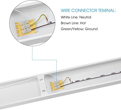 BRILLIHOOD 8FT LED Garage Shop Light, 80W (190W Equiv.), 8000LM LED Ceiling Light Fixtures, 6000K (Cool White), T8/T12 Fluorescent Light Fixture for Warehouse, Supermarket, Workshop Office, 2-Pack