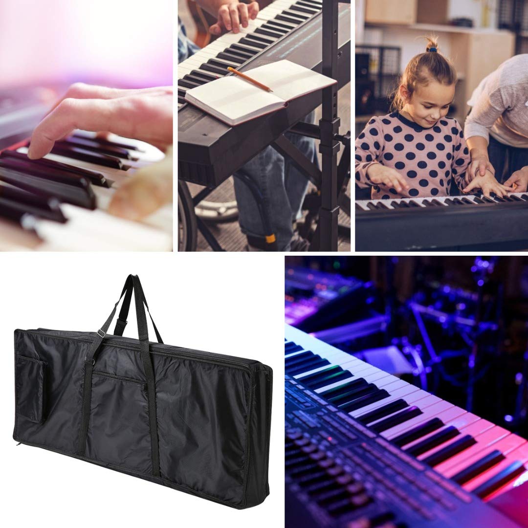 61 Key Keyboard Gig Bag Electric Piano Case Padded with 5mm Cotton,Shoulder Strap and Storage Pocket 39'' x 16" x 6''