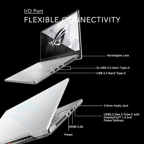 ASUS 2022 ROG Zephyrus G14 14" FHD 144Hz Gaming Laptop, AMD Ryzen 7-5800HS, 40GB RAM, 2TB PCIe SSD, NVIDIA GeForce RTX 3060 6G Graphics, Backlit Keyboard, Win 11 Pro, White, 32GB USB Card
