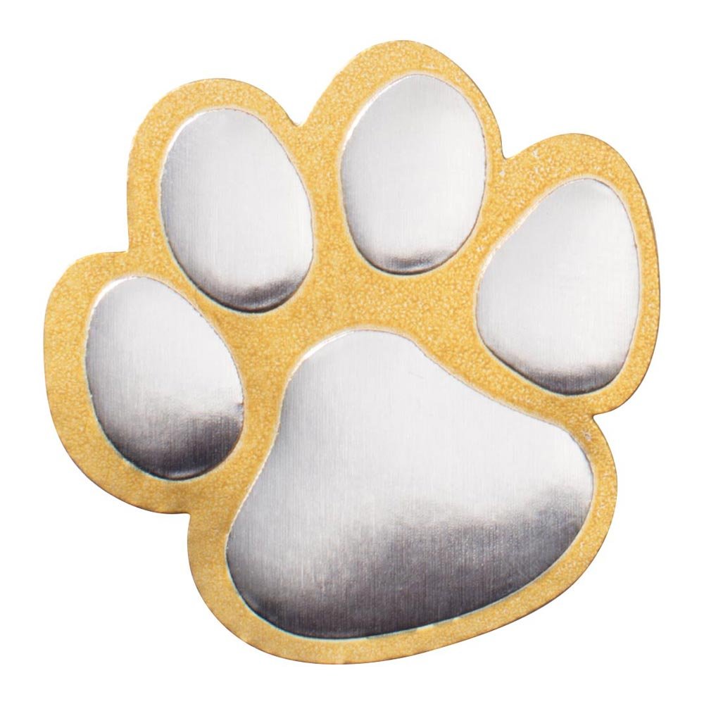 PaperDirect Gold and Silver Paw Print Foil Seals, 100 Pieces, Embossed Seals for Certificates, Achievement and Award Stickers for School, Work, Diploma
