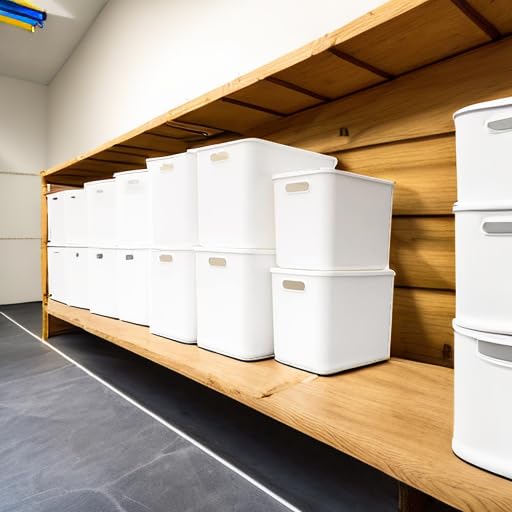 Yishyfier Plastic Storage Baskets Bins Boxes With Lids,Organizing Container White Storage Organizer Bins For Shelves Drawers Desktop Playroom Classroom Office,6-Pack(4XL+2L)