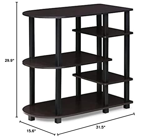 Furinno Turn-S-Tube Round Corner Storage Shelf, Espresso