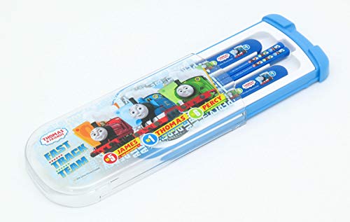 オーエスケー OSK CT-20 Lunch Box, Sliding Lid Trio, Thomas the Tank Engine (Chopsticks, Spoon, Fork, Easy to Open and Close), Made in Japan, Dishwasher Safe