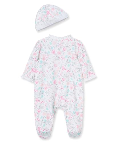 Little Me Baby Clothes & Outfits - Girls One Piece Hat & Footed Sleeper Pajamas - Newborn, Watercolor