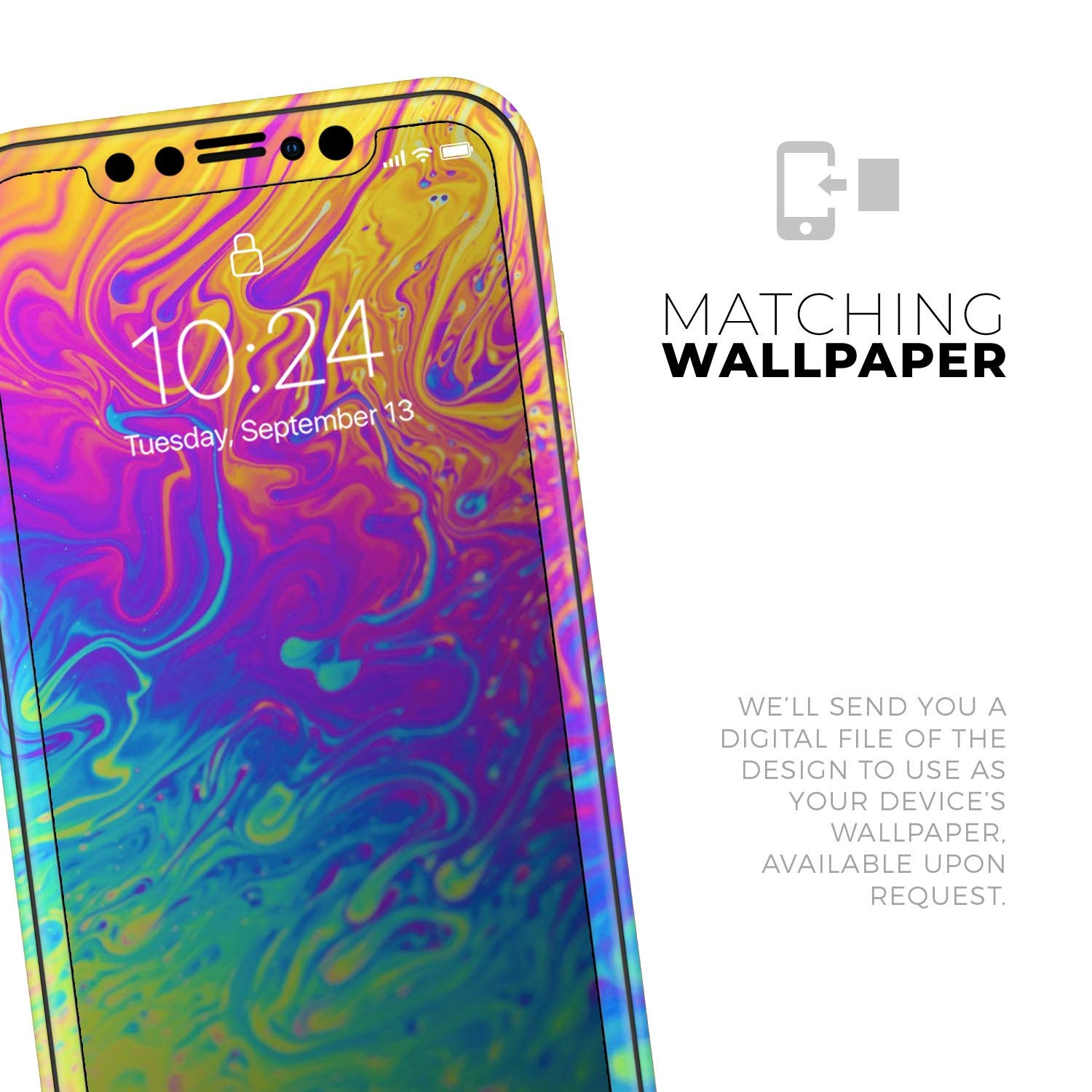 Design Skinz Neon Color Fushion V2 Protective Vinyl Decal Wrap Skin Cover Compatible with The Apple iPhone 11 Pro Max (Screen Trim & Back Glass Skin)