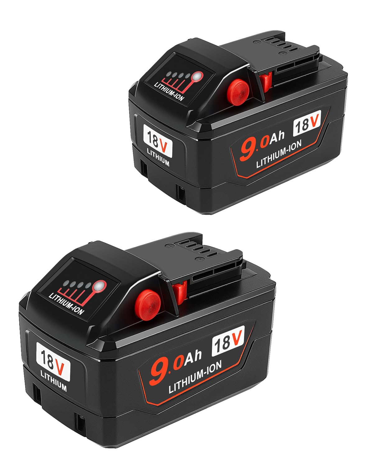 Aoasur 9.0Ah 2Pack M-18 18V Lithium Battery Replacement for Milwaukee M-18 Battery