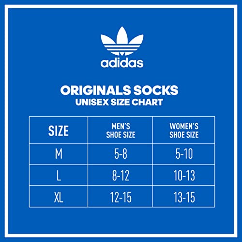 adidas Originals Trefoil Quarter Socks (6-Pair), Grey/Onix Grey/Black, Large