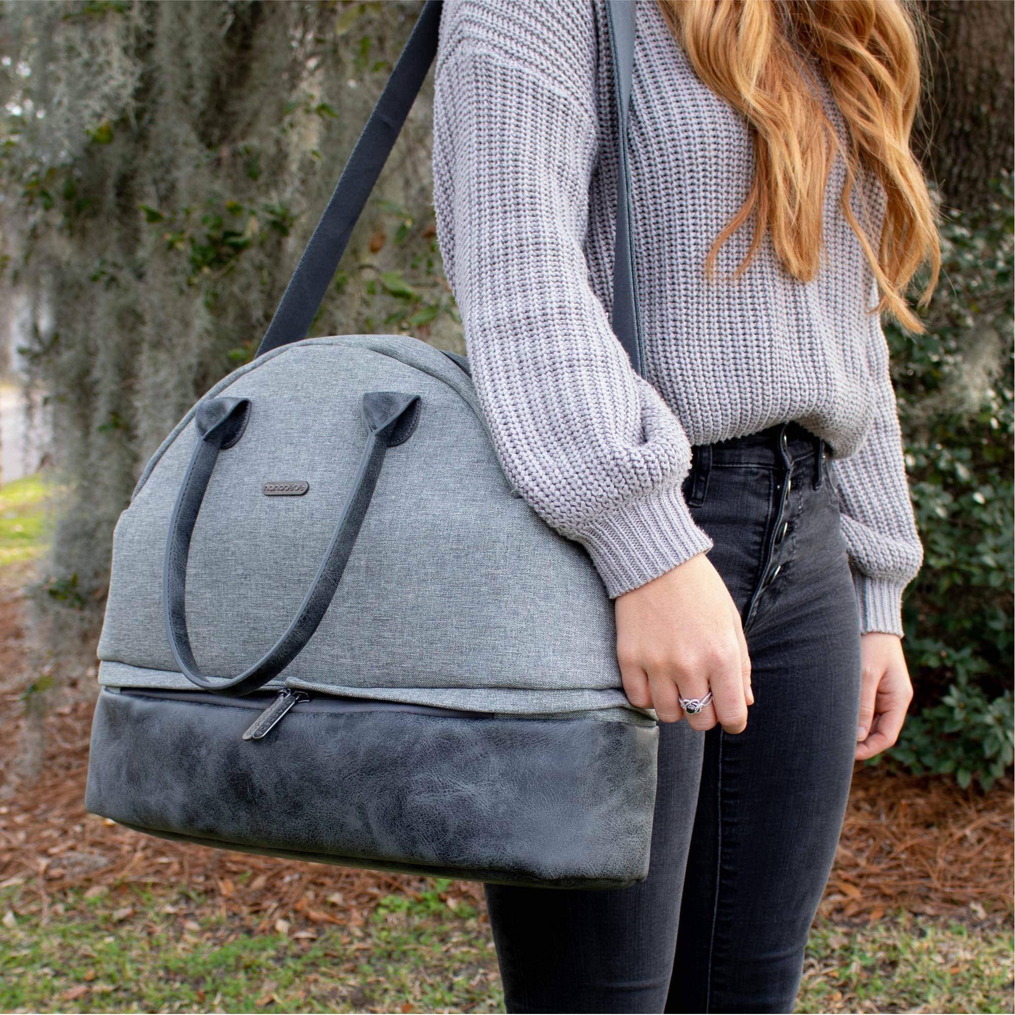 Nanobebe Bebe Diaper Bag Backpack, Travel Diaper Bag with Baby Changing Mat and Stroller Straps, Maternity Back Pack for Multi-Function Baby Care, Large Capacity, Waterproof, Unisex (Stylish Grey)