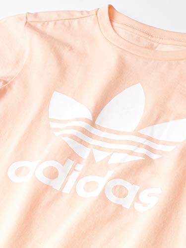 adidas Originals unisex-youth Trefoil Tee Haze Coral/White Medium