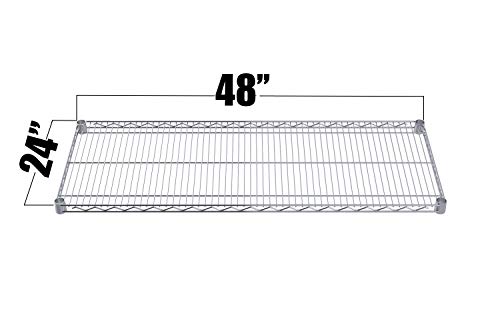 Regal Altair 24" x 48" Chrome Wire Shelving |Pack of 2 Shelves| Heavy Duty NSF Storage Shelves