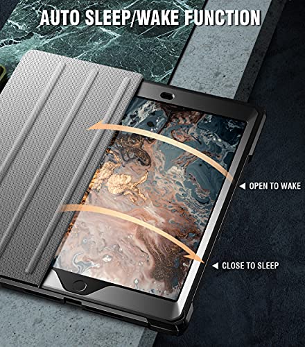 Poetic Explorer Case Designed for iPad 10.2 9th Generation (2021) / 8th Gen (2020) /7th Gen (2019) Case, Full Body Rugged Stand Folio Cover Case, Built-in Screen Protector and Pencil Holder, Black
