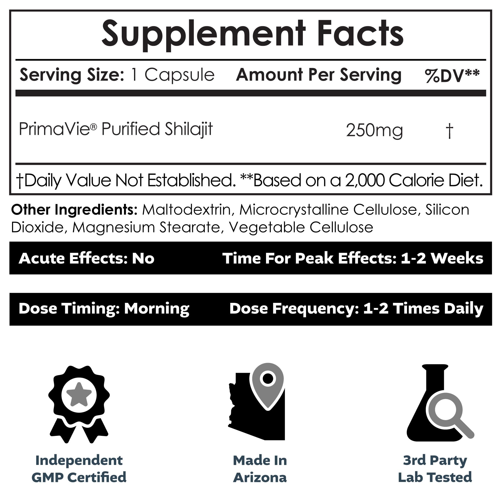 Nootropics Depot PrimaVie Shilajit Capsules | 250mg | 90 Count | Purified Extract | Ayurvedic Herb | Supports Mitochondrial Function + Boosts Endurance