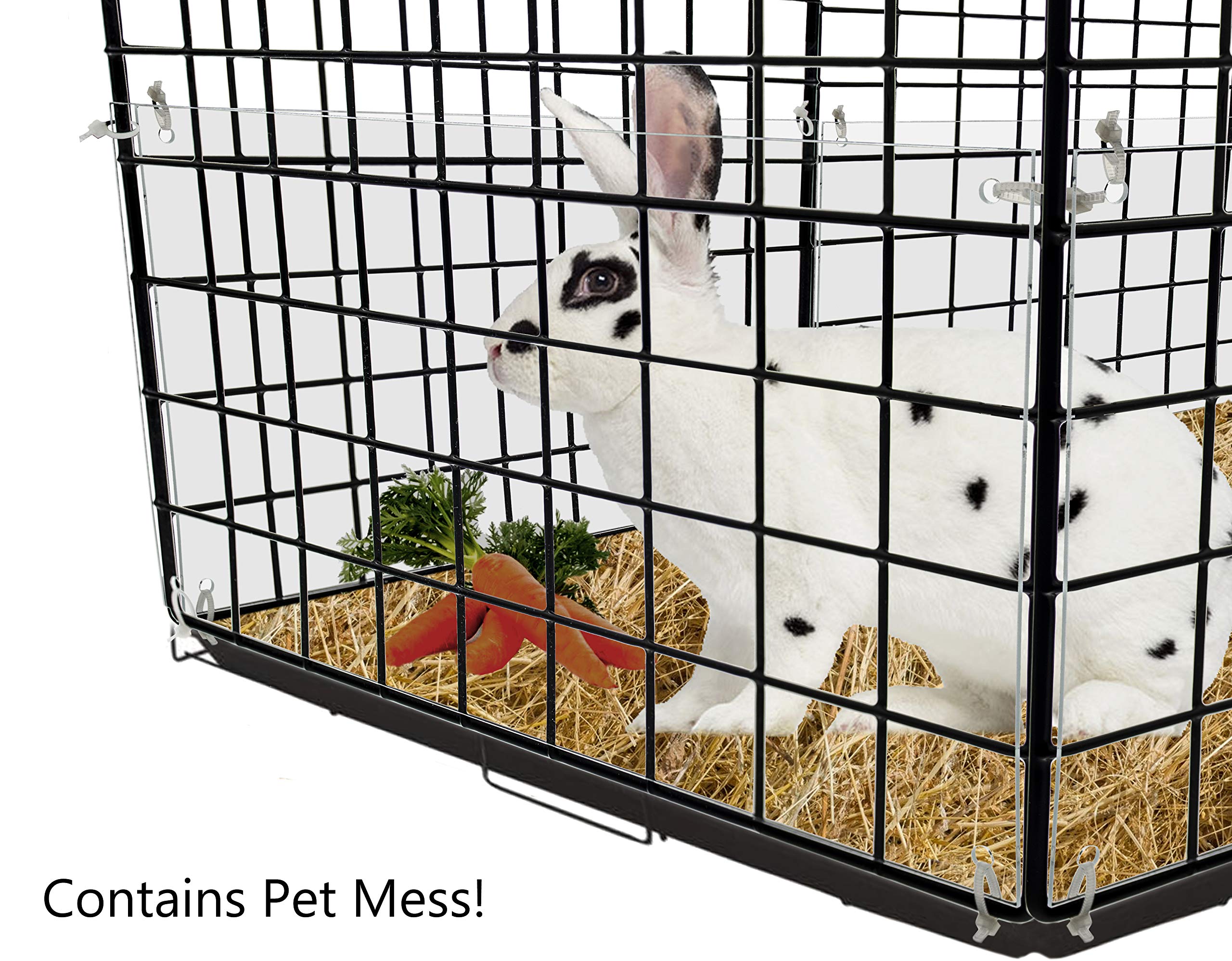 Pet Cage Liner 14" x 4.5" with Holes Zip Ties Urine Guard Pack of 8 Flexible Clear Sheet Rabbit Guinea Pig Side Lining Habitat Siding No Mess Protection Cage Edge Liners By Marketing Holders