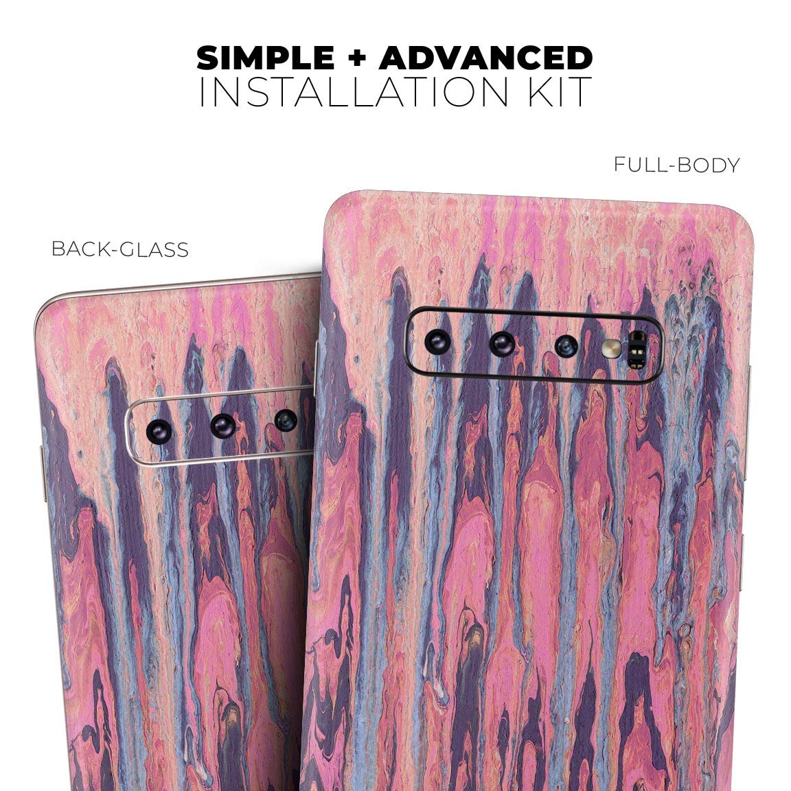 DesignSkinz Abstract Wet Paint Pink Sag Protective Vinyl Decal Wrap Skin Cover Compatible with The Samsung Galaxy S20 (Screen Trim & Back Glass Skin)