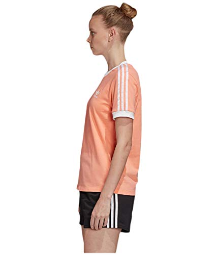 adidas Originals Women's 3-Stripes Tee Chalk Coral/White Small
