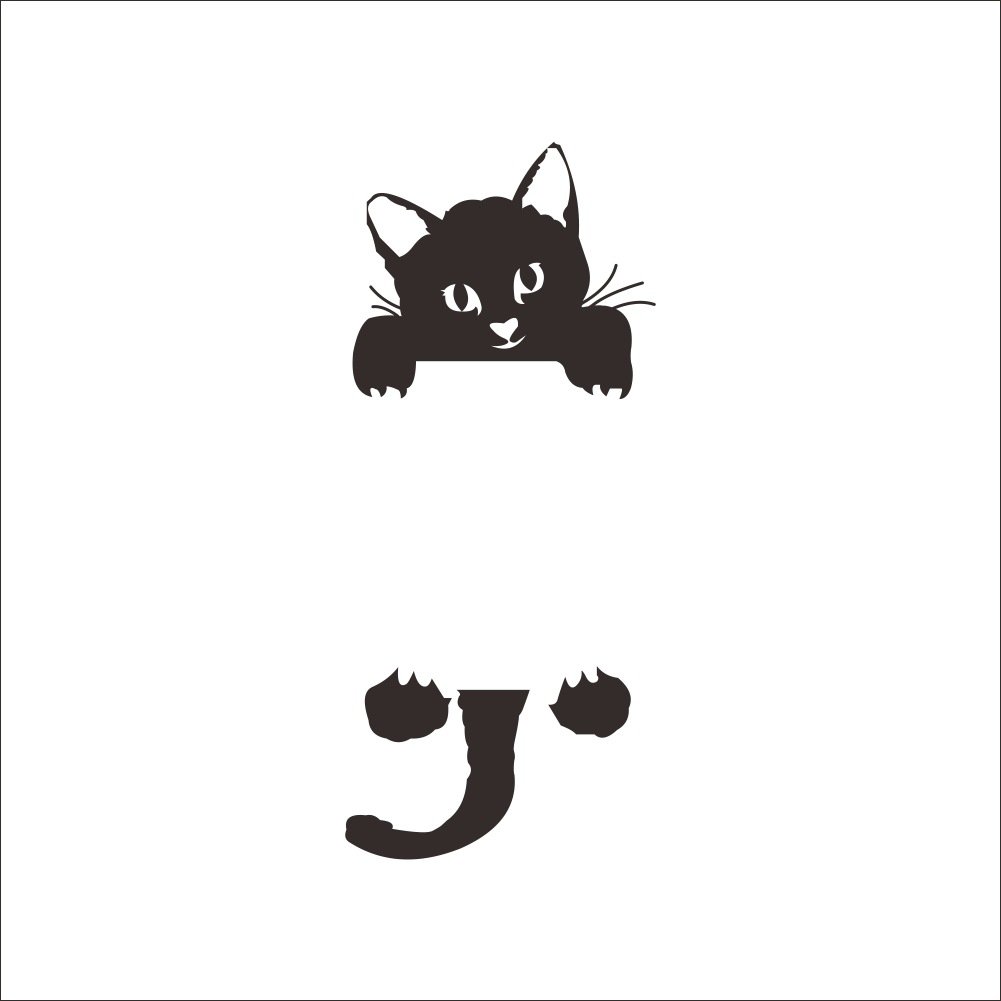 Harlorki Little Black Cat Wall Stickers Light Switch Decor Decals Art Mural Baby Nursery Room Decorations