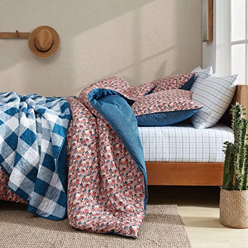 Wrangler- Queen Duvet Cover Set, Reversible Cotton Bedding Set with Matching Sham(s), Casual Home Décor (Prairie Floral Red, Queen)