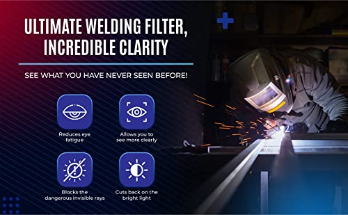 Auto-Darkening Welding Filter For Mask 2x4 - Shade 11, Filtering Lens Fits Most Helmets and Pipeliner Hood